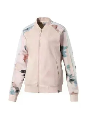 PUMA Floral Sleeve Logo Detail Sweatshirt - Neutrals
