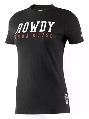 REEBOK Ronda Rousey Graphic Print T-shirt - Black