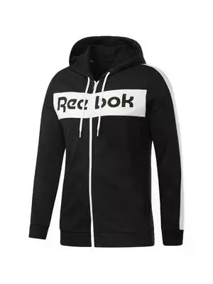 REEBOK Logo Hooded Track Jacket - Black