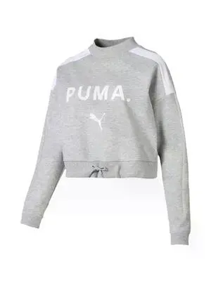 PUMA Logo Print Cropped Sweatshirt