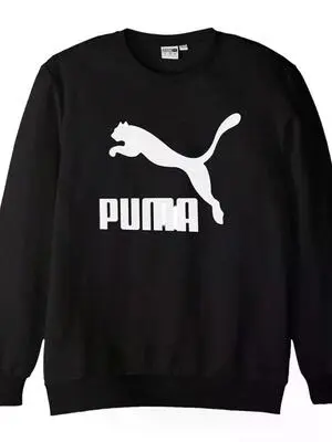 PUMA Logo-print Crew-neck Sweatshirt - Black