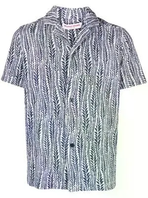 Orlebar Brown Howell Fern Cotton Shirt - Blue