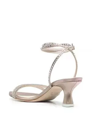 3JUIN Crystal Embellished Low Heel Sandals