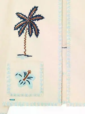 Alanui Remember Me' Jacket With Palm Tree Embroidery - Neutrals