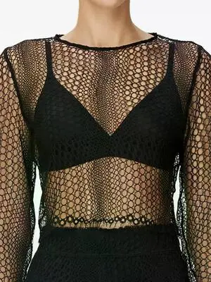 MIA PECULIAR Openwork T-shirt - Black