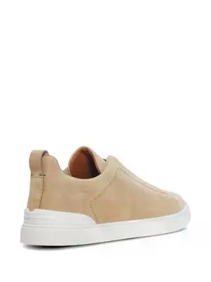Zegna Leather Slip-on Sneakers