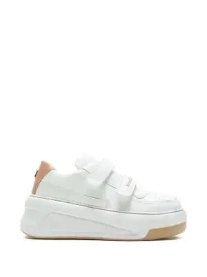 Acne Studios Leather Platform Touch-strap Sneakers - White