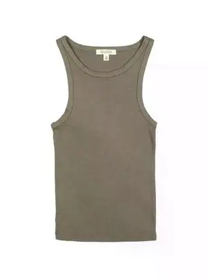 NILI LOTAN Sleeveless Ribbed Knit Tank Top - Brown