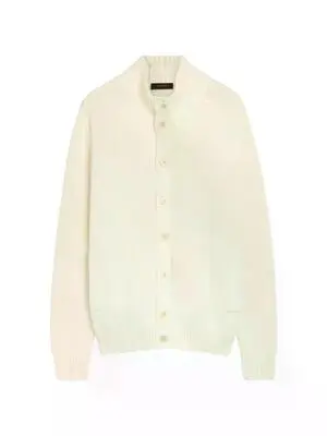 SLOWEAR Ribbed Cotton Cardigan - Neutrals