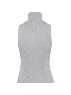 Dsquared2 Sleeveless Ribbed Roll Neck Top - Grey