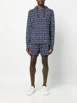 Orlebar Brown Geometric Pattern Terry Cloth Hoodie