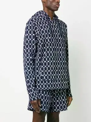 Orlebar Brown Geometric Pattern Terry Cloth Hoodie