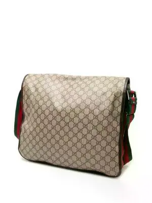 Gucci Gg Supreme Web Crossbody Bag - Brown