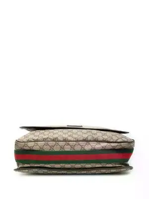 Gucci Gg Supreme Web Crossbody Bag - Brown
