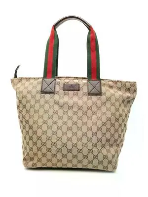Gucci Gg Canvas Web Tote Bag