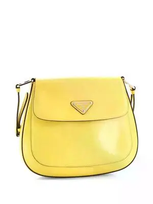 Prada Cleo Flap Shoulder Bag Spazzolato Leather Small Hobo Bag