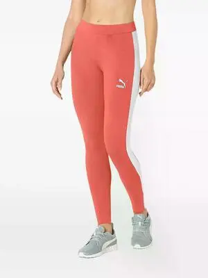 PUMA Logo Stripe Leggings - Red