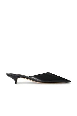 THE ROW Lissa Kitten Mule - Black