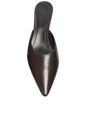 THE ROW Lissa Kitten Mule - Lacquer Brown