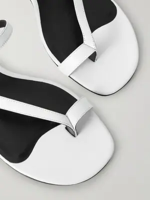 Khaite Aimee Leather Sandals - White