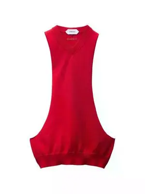 Versace V-neck Logo Knitted Top