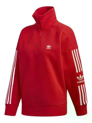 Adidas Half-zip Sweatshirt With 3-stripes Detail - Red