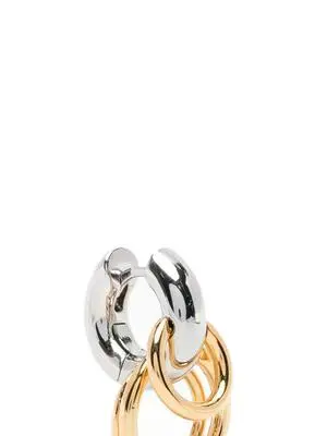 PANCONESI Tone And Silver Metallic Interlocking Rings Earrings
