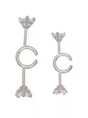 PANCONESI Mismatched Diamanti Spina Earrings In -tone - Silver