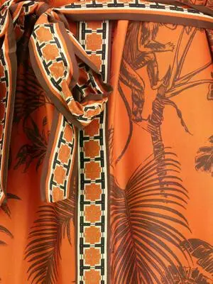 ALEMAIS Alemas Belt Detail Floral Print Midi Dress
