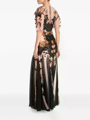 TEMPERLEY LONDON Embellished V-neck Gown