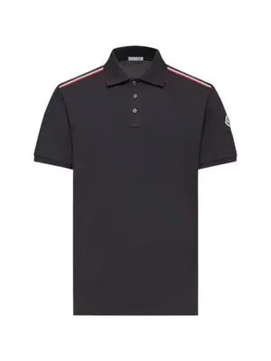 Moncler Logo-patch Striped-trim Polo Shirt