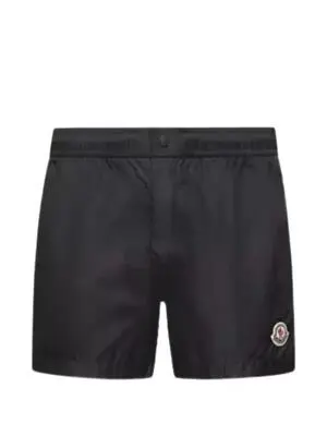 Moncler Logo-patch Swim Shorts - Black