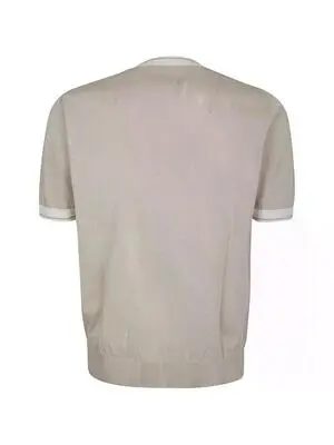 Eleventy Ribbed Design T-shirt - Neutrals