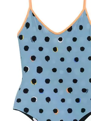 Fendi Polka Dot One-piece Swimsuit - Blue