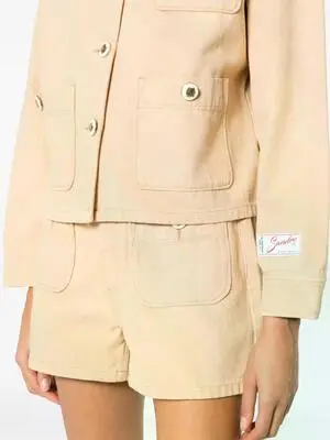 Sandro Denim Jacket With Button Fastening - Neutrals