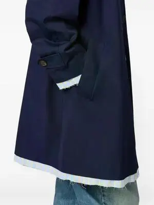 Miu Miu Single-breasted Poplin Coat - Blue