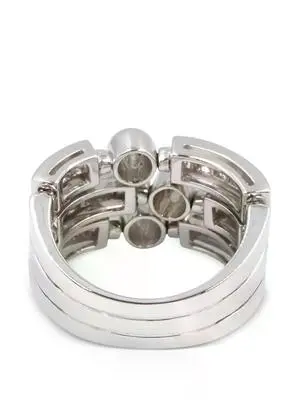 BVLGARI 18kt White Gold Pavé-set Round-cut Diamond Allegra Ring