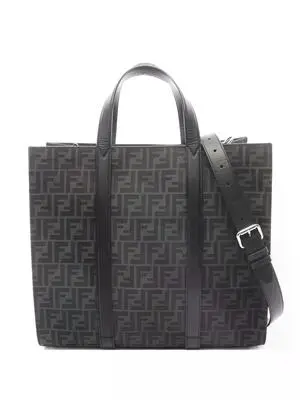 Fendi Ff Jacquard Leather Handbag