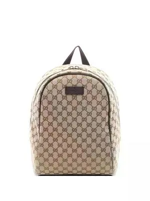 Gucci Gg Canvas Leather Backpack - Neutrals