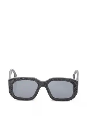 Fendi Ff Pattern Square Frame Sunglasses - Grey