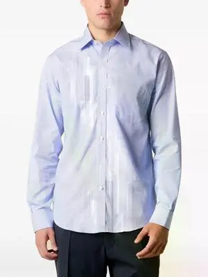 Brooks Brothers Chest-pocket Striped-pattern Shirt - Blue