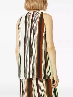 Max Mara Striped Silk Blouse - Neutrals