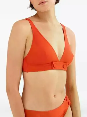 ERES Triangle Cup Bikini Top With Button Detail - Red