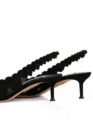 AQUAZZURA Heart Cutout Slingback Pumps - Black