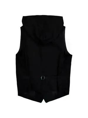 Yohji Yamamoto Hooded Button Waistcoat - Black