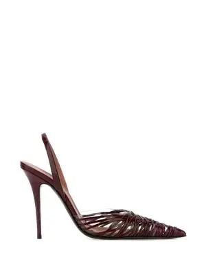Amina Muaddi Lori Woven Leather Pumps
