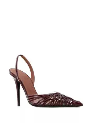 Amina Muaddi Lori Woven Leather Pumps