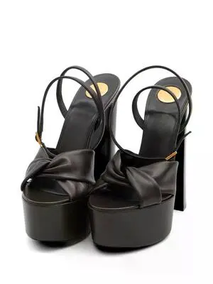 Saint Laurent Franciane Platform Sandals - Brown