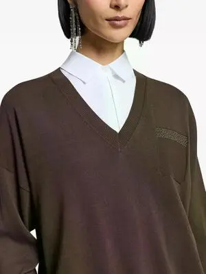 Peserico V-neck Sweater With Chest Pocket