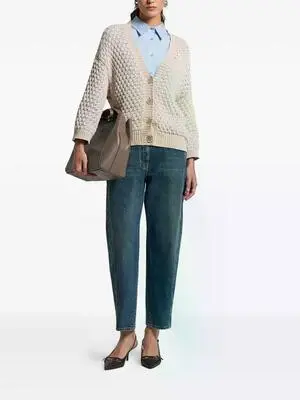 Peserico Textured Knit V-neck Cardigan